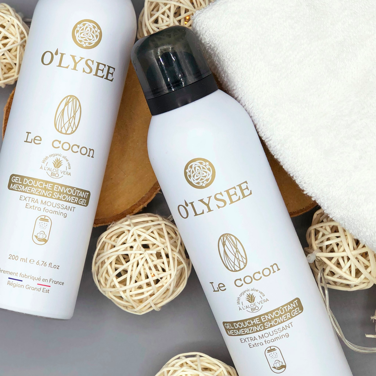 Gel douche extra-moussant Le Cocon Soins Corps & Visage 200 ml - O'lysee